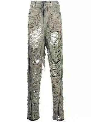 Rick Owens Distressed Slim-cut Jeans