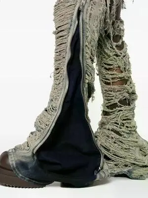 Rick Owens Distressed Slim-cut Jeans