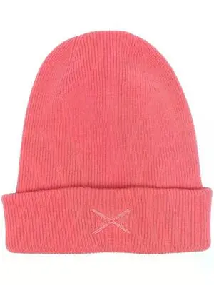 BARRIE Embroidered-logo Knit Beanie - Pink