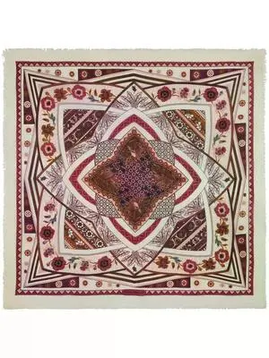 FERRAGAMO Nirvana-print Silk Shawl - Neutrals