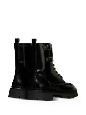 AMI Paris Double-buckle Leather Boots