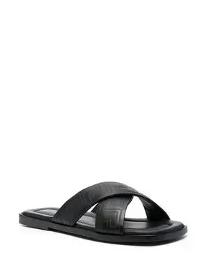 Versace Greca-pattern Open-toe Slides