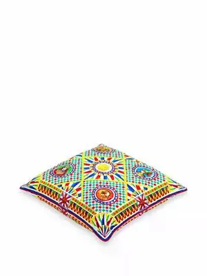 Dolce & Gabbana Large Carretto-print Velvet Cushion