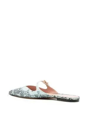 Zimmermann Aura Paisley-print Mules - Blue