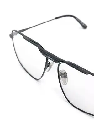 Balenciaga Polished-effect Pilot-frame Glasses