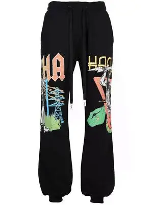 HACULLA. Crow Royale Wide-leg Track Pants - Black