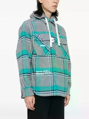 AAPE BY *A BATHING APE Check-pattern Hooded Jacket - Grey