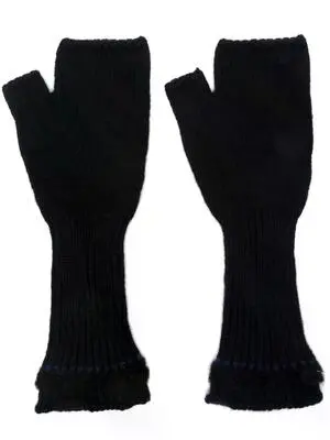 BARRIE Shearling-trim Fingerless Gloves