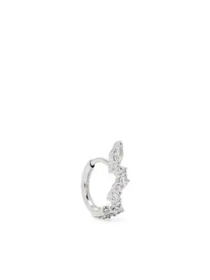 MARIA BLACK 14kt White Gold Concrete Sky Diamond Huggie Earring - Silver
