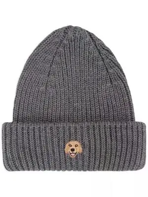 PELO FOUNDATION Dog Appliqué Beanie - Grey
