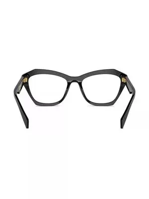 Prada Logo-engraved Geometric-frame Glasses