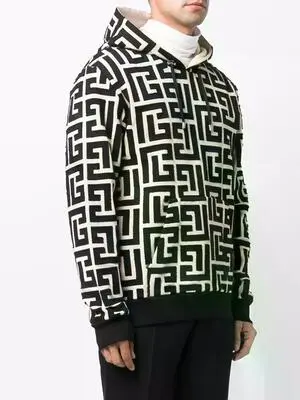 Balmain Monogram-print Hoodie