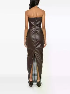 Rick Owens Bustier Gown Maxi Dress - Brown