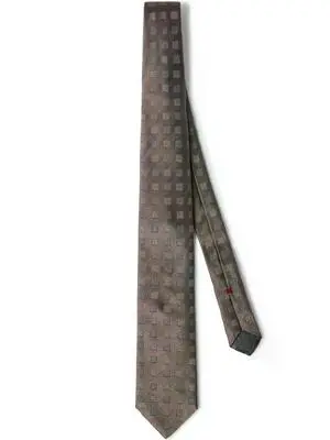 Brunello Cucinelli Jacquard-woven Silk Tie - Brown