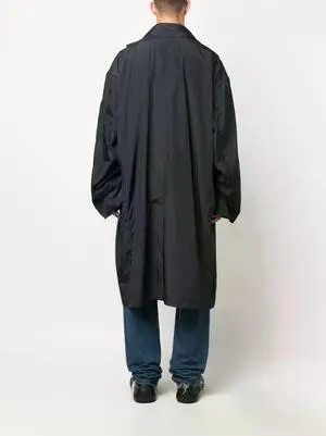 Random Identities Strap Detail Midi Raincoat - Blue