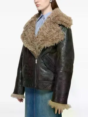 Acne Studios Shearling Leather Jacket - Black