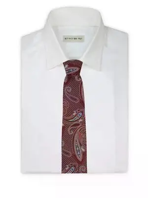 Etro Paisley Print Neck Tie - Red
