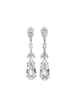 ANABELA CHAN 14kt White Gold Calla Lily Diamond Earrings - Silver