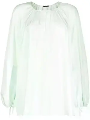JOSEPH Gathered-neck Silk Blouse