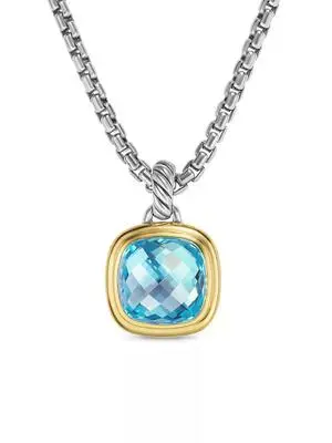 David Yurman 18kt Yellow Gold And Sterling Albion Blue Topaz Pendant - Silver