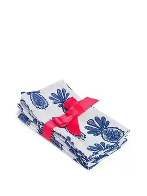 La DoubleJ Pineapple-print Linen Napkins
