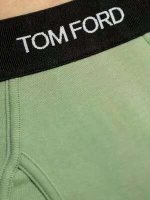 TOM FORD Logo-print Briefs - Green