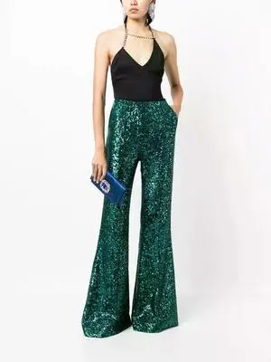 Elie Saab Sequin-embellished Flared Trousers