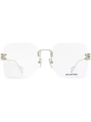 Balenciaga Bb Rimless Glasses - Silver