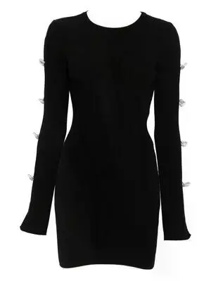 Mach & Mach Ribbed Knit Cut-out Dress