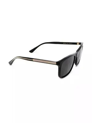 Gucci Web-stripe Square-frame Sunglasses - Black