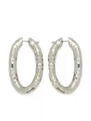 JIL SANDER Hammered Hoop Earrings - Silver