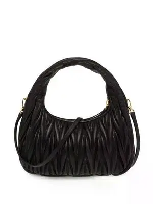 Miu Miu Mini Wander Matelassé Shoulder Bag - Black