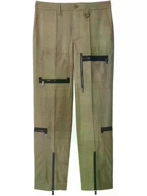 Burberry Check Pattern Trousers - Neutrals