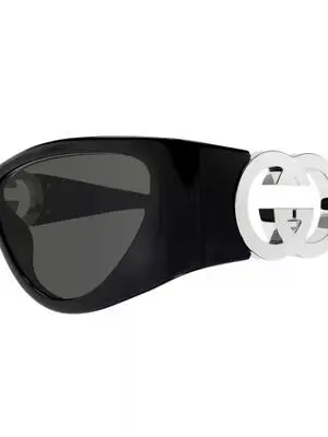 Gucci Interlocking G Oval Sunglasses - Black