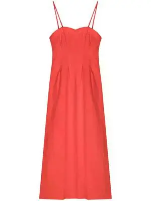 Auralee Square-neck Tweed Midi Dress