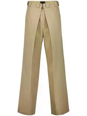 Givenchy Pleated Wide-leg Trousers - Neutrals