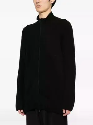 Yohji Yamamoto Funnel-neck Wool-blend Cardigan