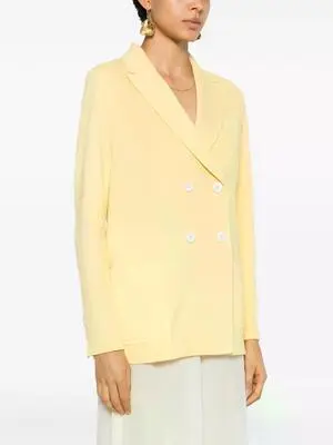 CIRCOLO 1901 Double-breasted Textured Cotton-blend Blazer