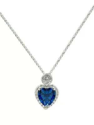 JUWELINA PARIS Heart Sapphire Pendant Necklace - Silver
