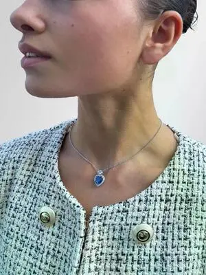 JUWELINA PARIS Heart Sapphire Pendant Necklace