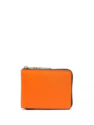 Comme Des Garçons Colour-block Leather Wallet Orange