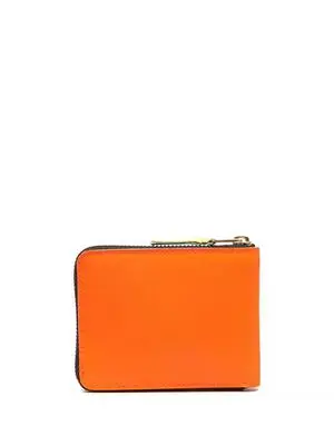 Comme Des Garçons Colour-block Leather Wallet - Orange
