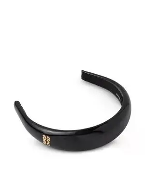 Miu Miu Logo-plaque Leather Headband