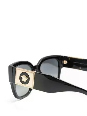 Versace Logo-plaque Oversize-frame Sunglasses