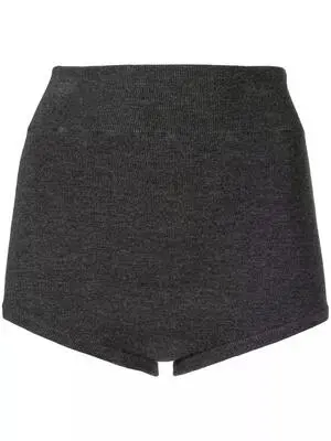 Cashmere In Love Felix Knitted High-waist Shorts - Grey