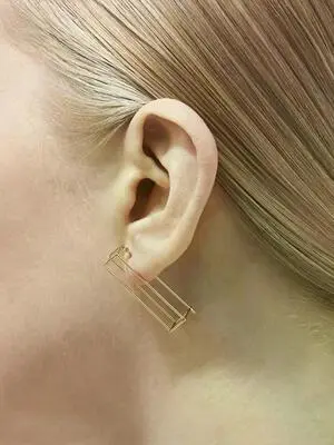 Shihara 18kt Yellow Rectangle Earring