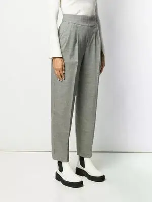 MSGM Micro Houndstooth High-waisted Trousers