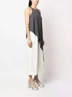 Peserico Sleeveless Asymmetric Hem Blouse - Grey