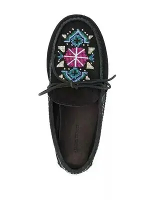 Isabel Marant Étoile Embroidered Suede Loafers