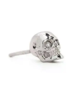Emanuele Bicocchi Diamond Eye Skull Single Earring - Silver